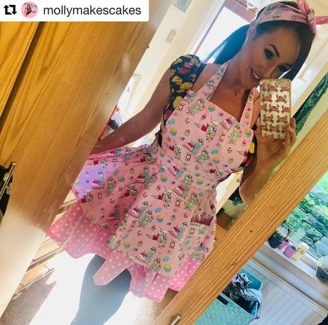 Super Glam Baker Sloths Womens Pink Apron. The SundayGirl Company